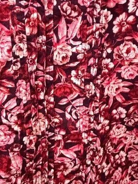 Talbots | Tops | Talbots Red Rose Print Blouse Ruffle Collar And Cuffs ...
